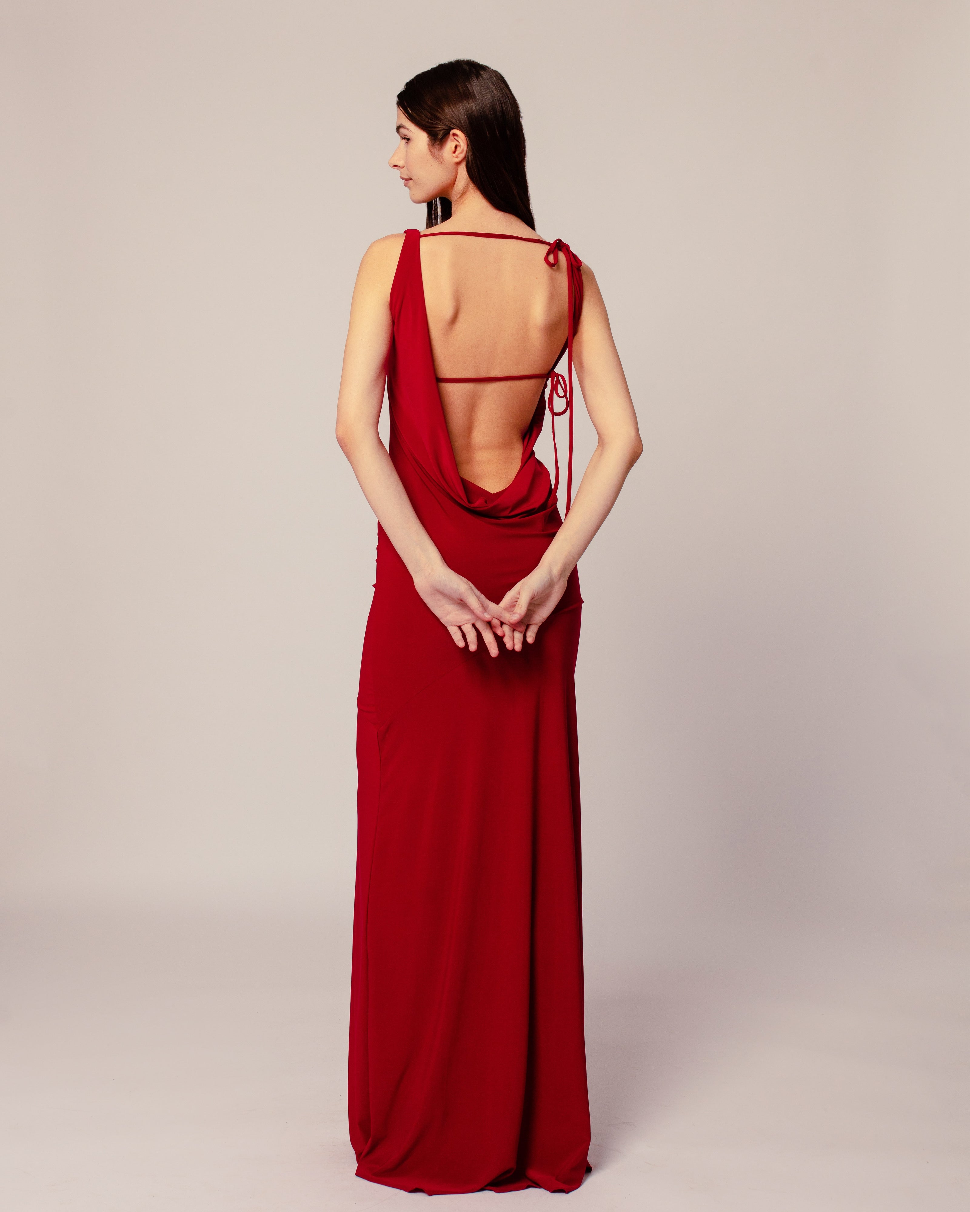 Clara Dress in Dark Cherry