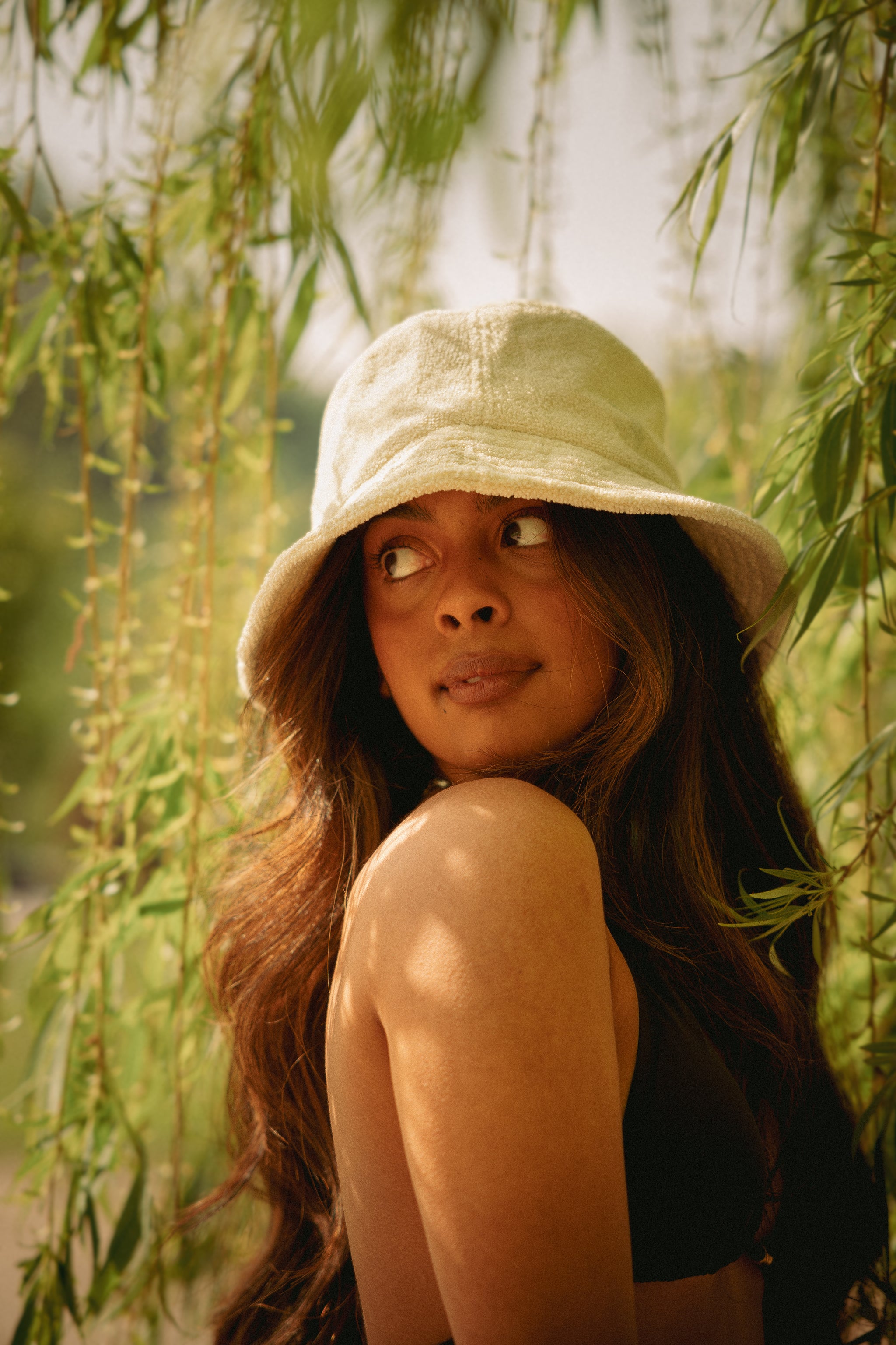 Cream Terry Cloth Hat